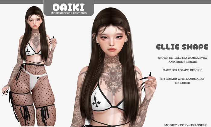 Second Life Marketplace - DAIKI - Ellie Shape LeLUTKA Camila Head